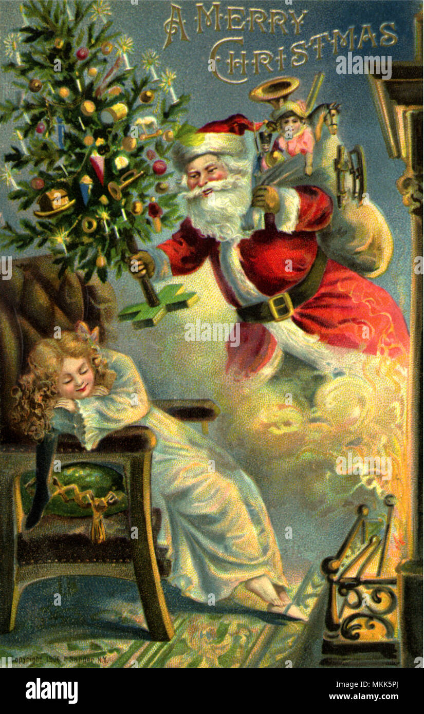 Santas sack by tree hi-res stock photography and images - Alamy