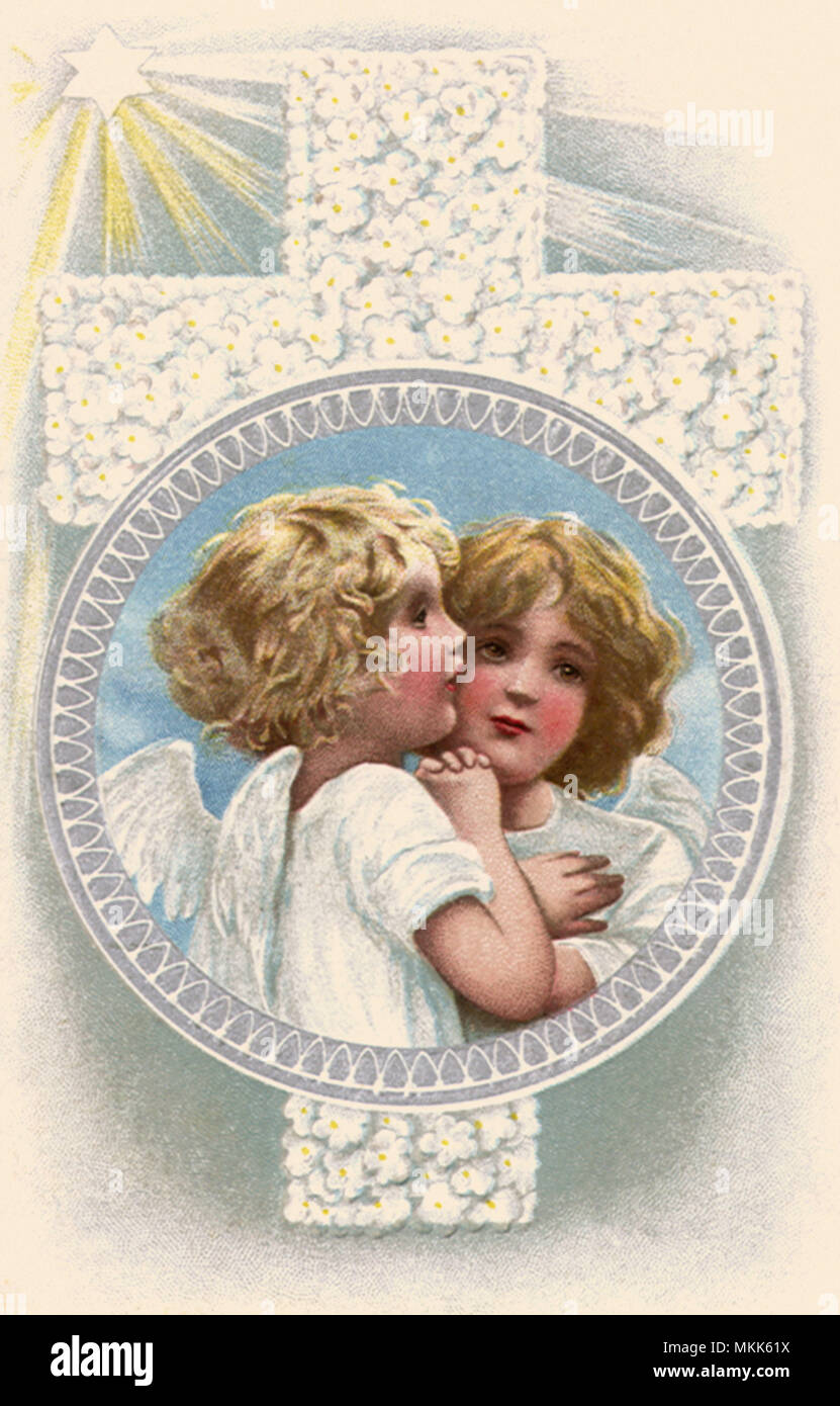 Two Angels, Cross Stock Photo - Alamy