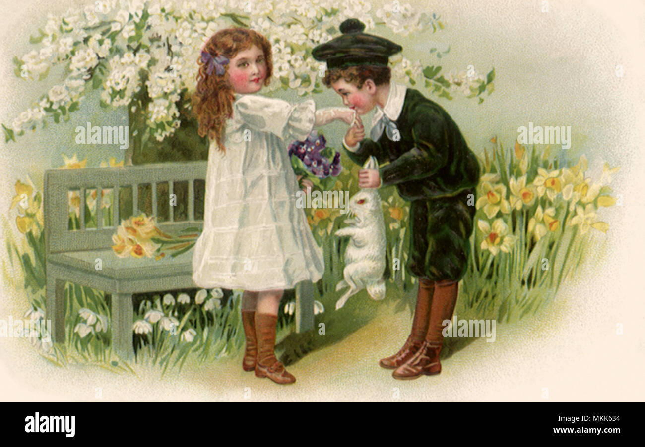 Girl kissing easter bunny hi-res stock photography and images - Alamy