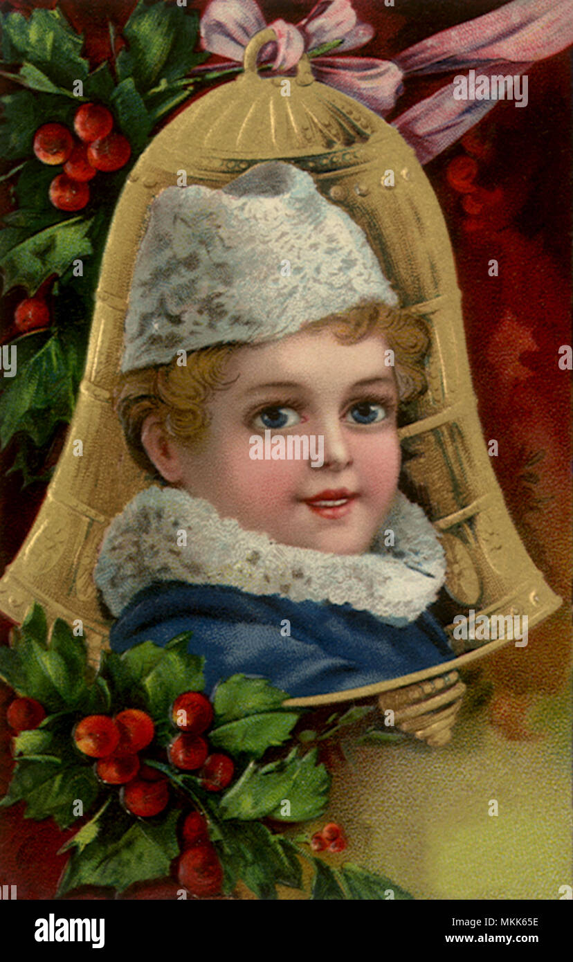 Bell with Boy's Face Stock Photo - Alamy