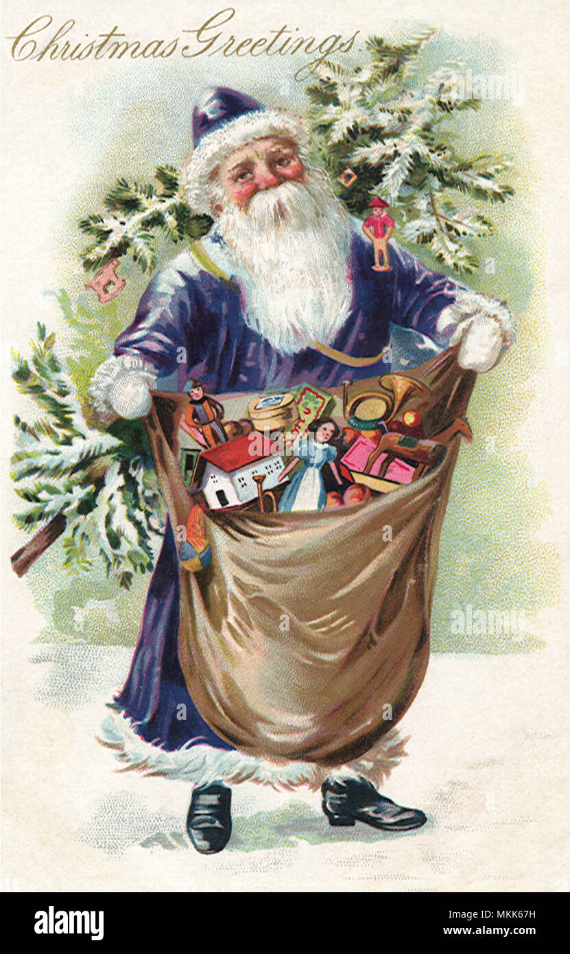 Santa in Blue Stock Photo - Alamy