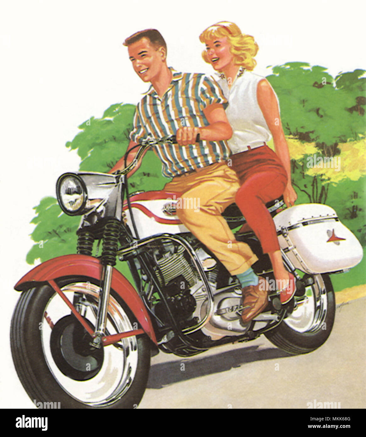 Couple on Motorcycle Stock Photo - Alamy