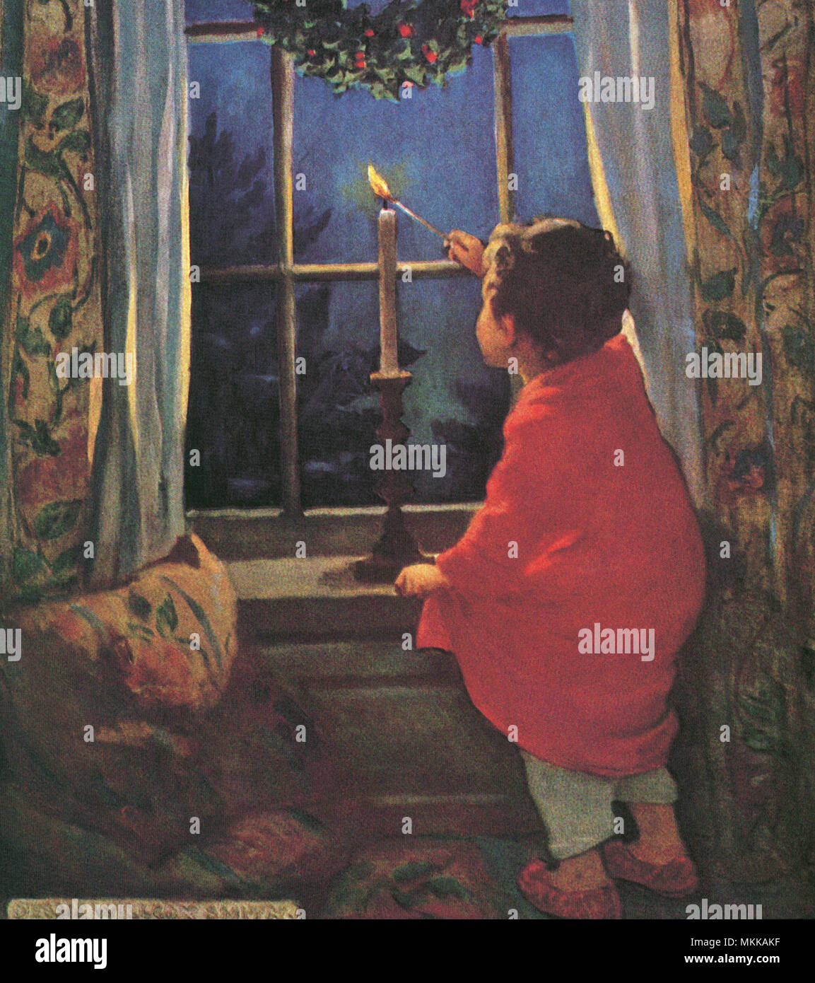 Child Lighting Candle Stock Photo - Alamy