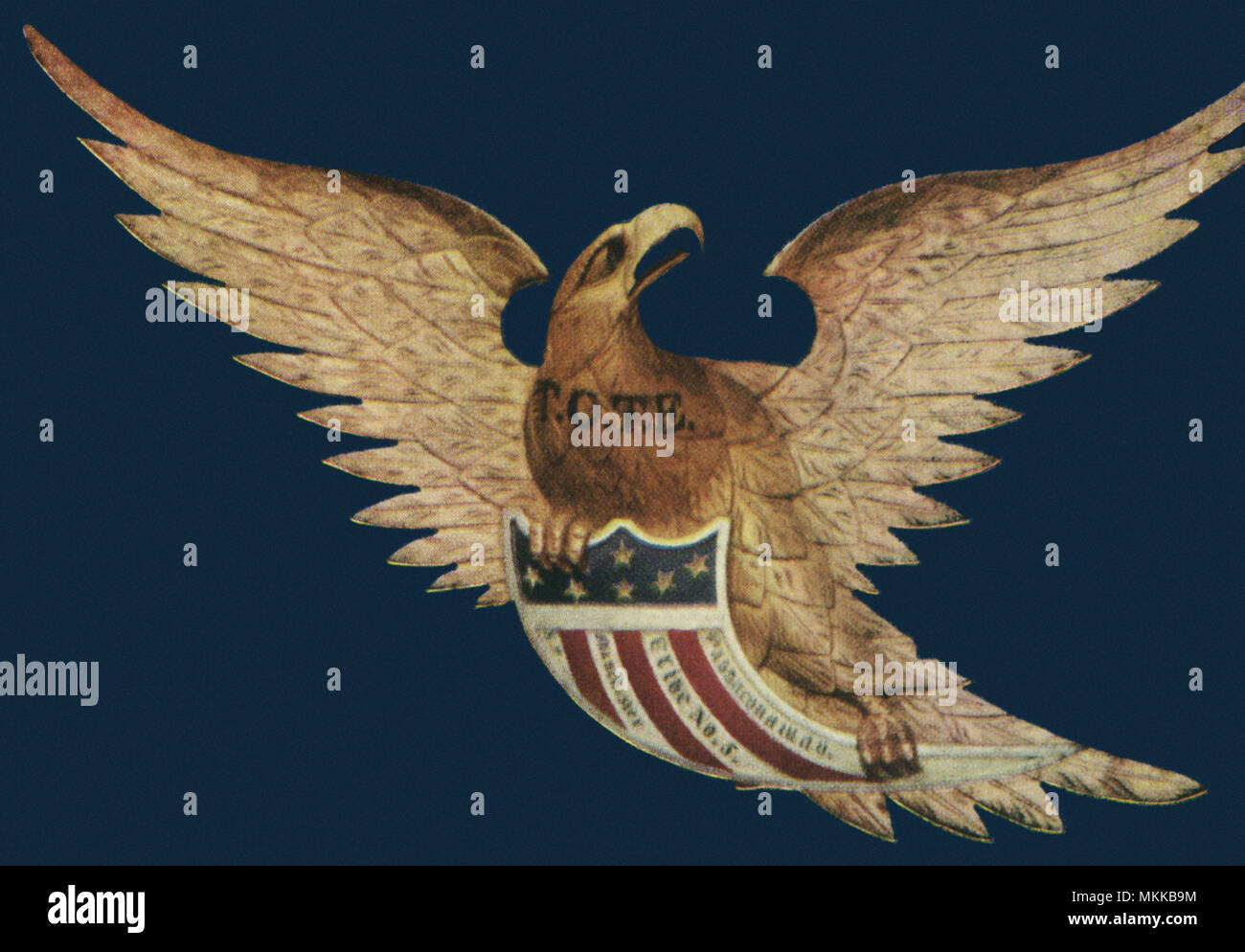 Eagle with Shield Carving Stock Photo - Alamy