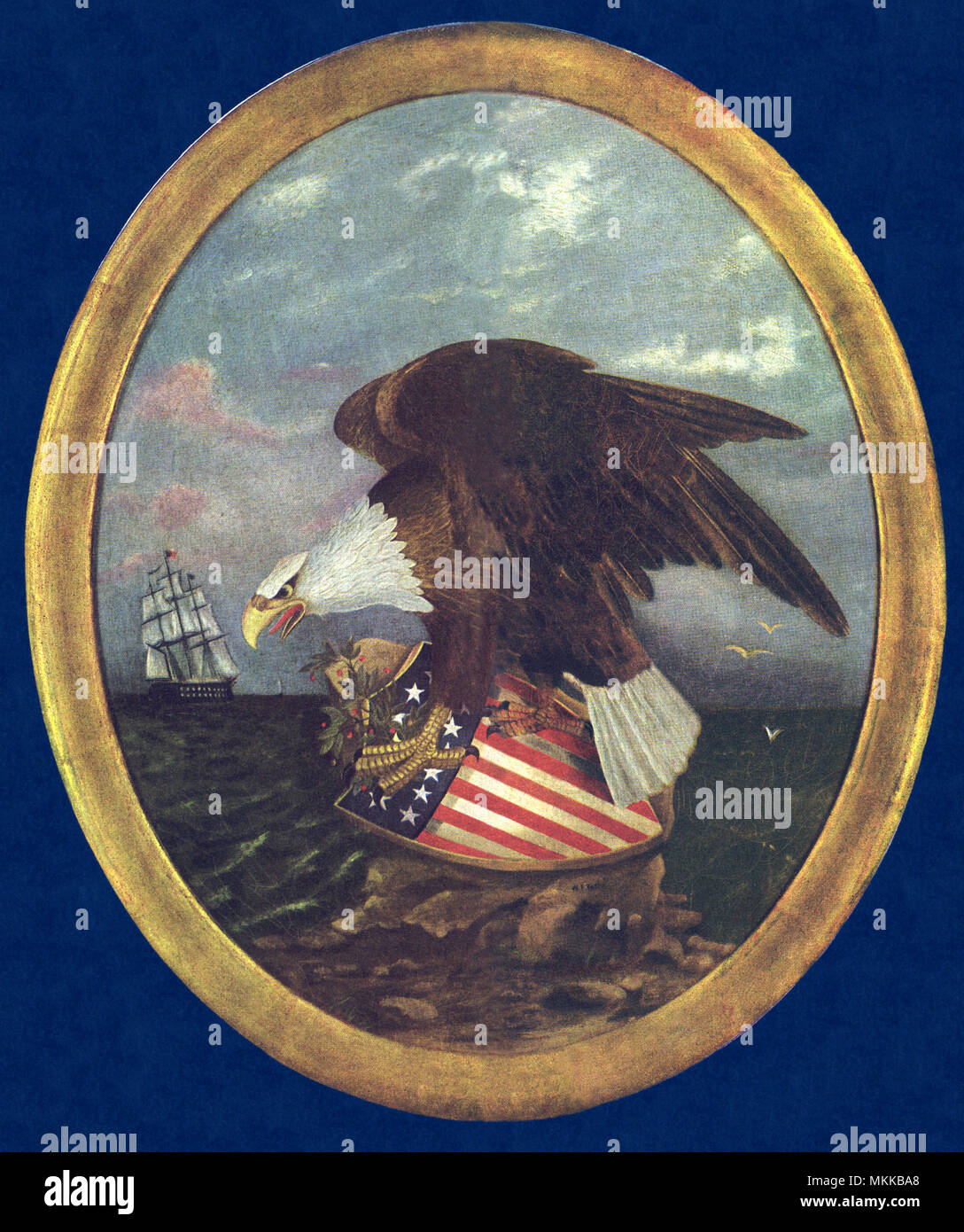 Eagle on Shield Stock Photo - Alamy