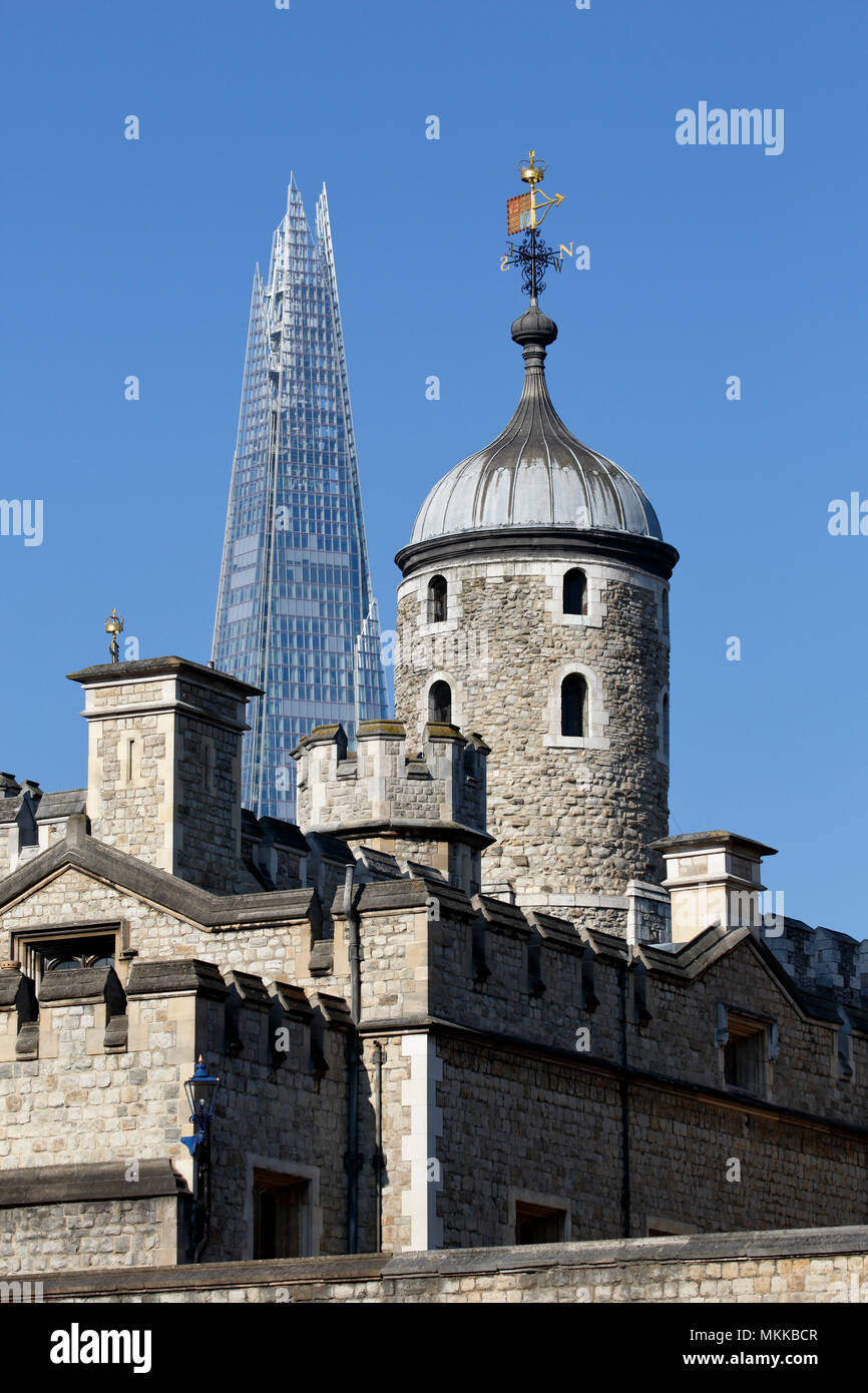 The Shard and The Tower of London, old and new contrast of building ...