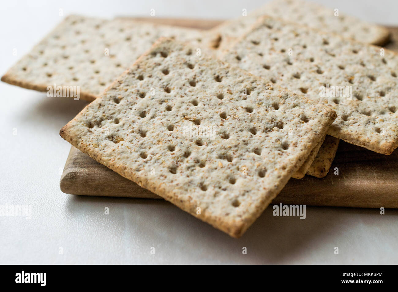 Stack of Honey Flavored Graham Crackers on Wooden Surface. Healthy ...