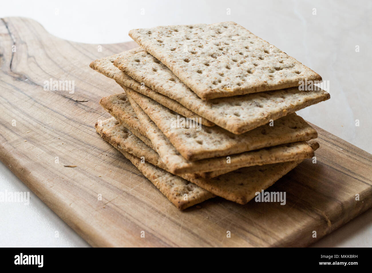 Stack of Honey Flavored Graham Crackers on Wooden Surface. Healthy ...