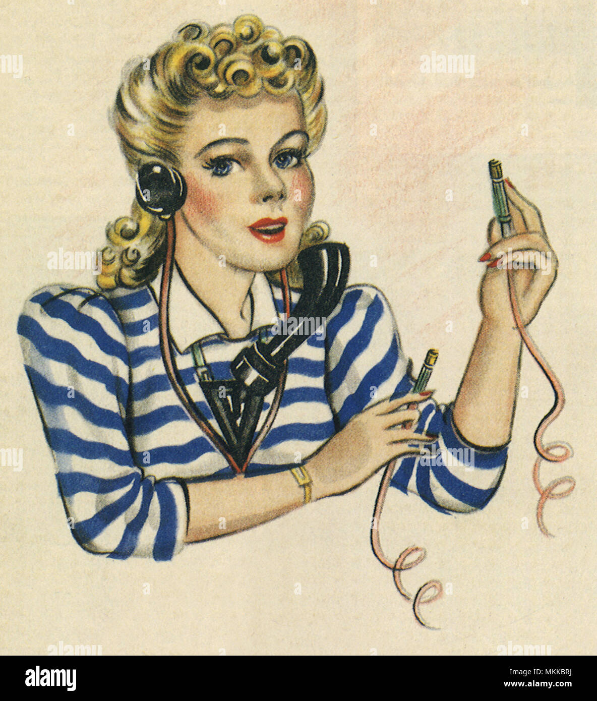 Switchboard operator vintage hi-res stock photography and images - Alamy