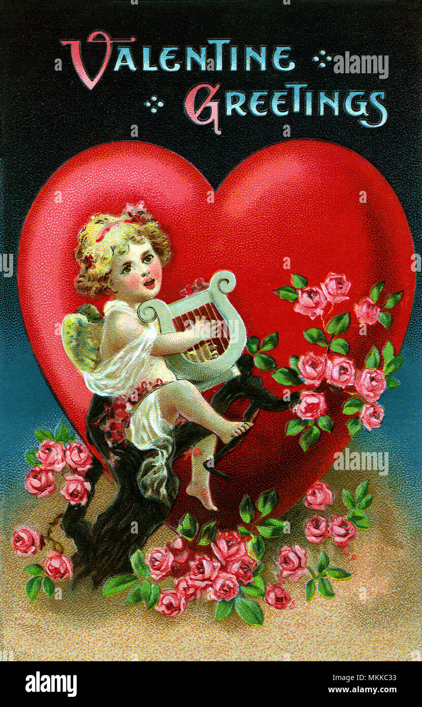 Cupid Playing Harp Stock Photo - Alamy