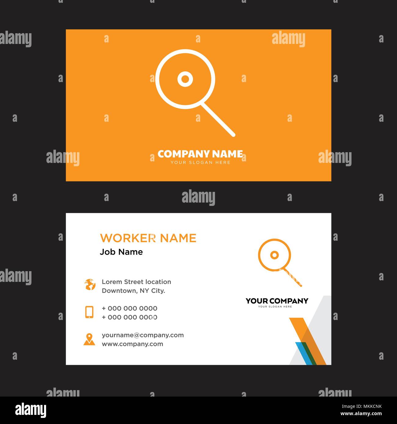 Magnifying glass business card design template, Visiting for your ...