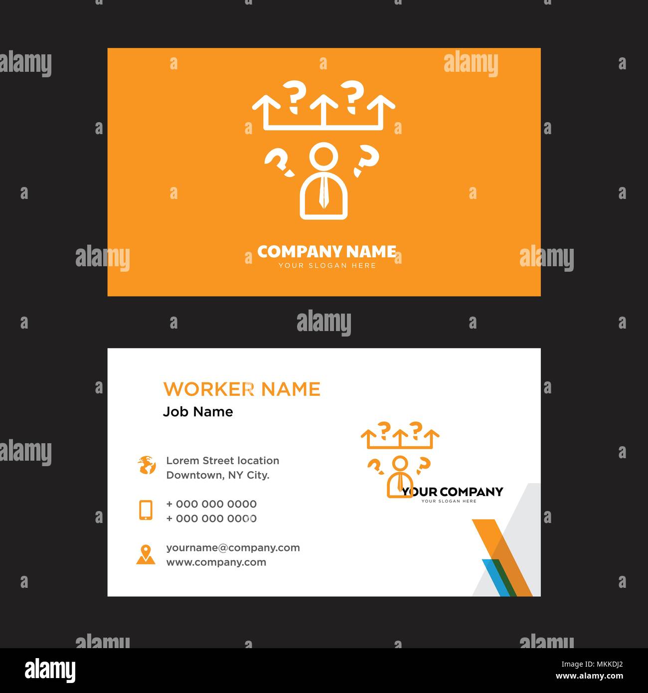 Question business card design template, Visiting for your company ...