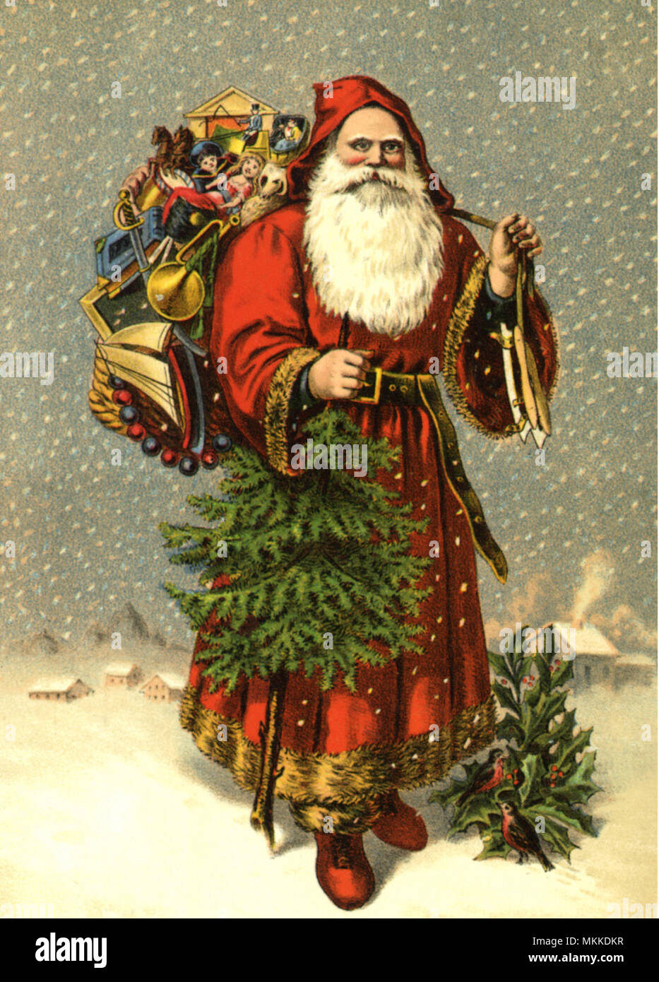 Santa with Trees Stock Photo - Alamy