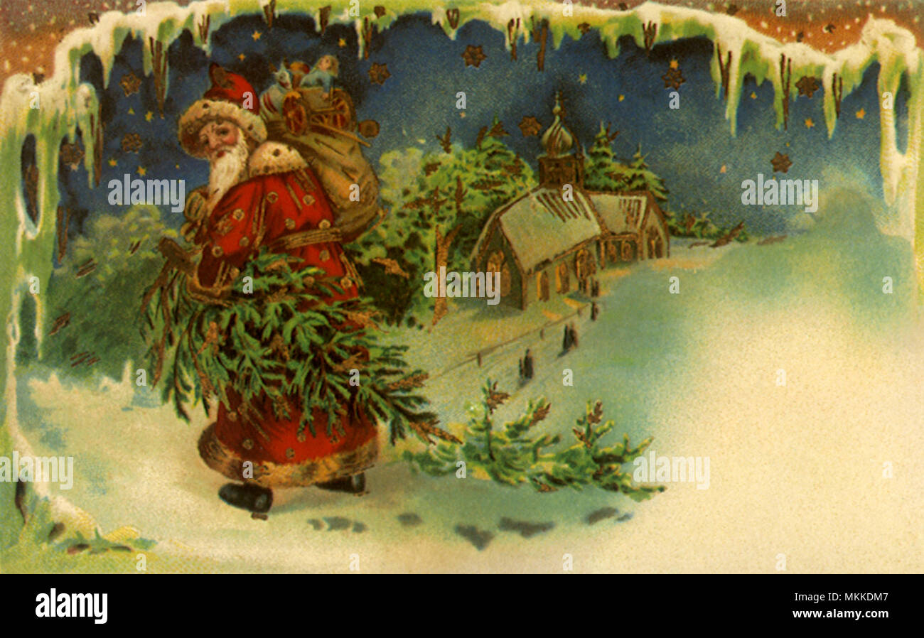 Santa Looking Back Stock Photo - Alamy