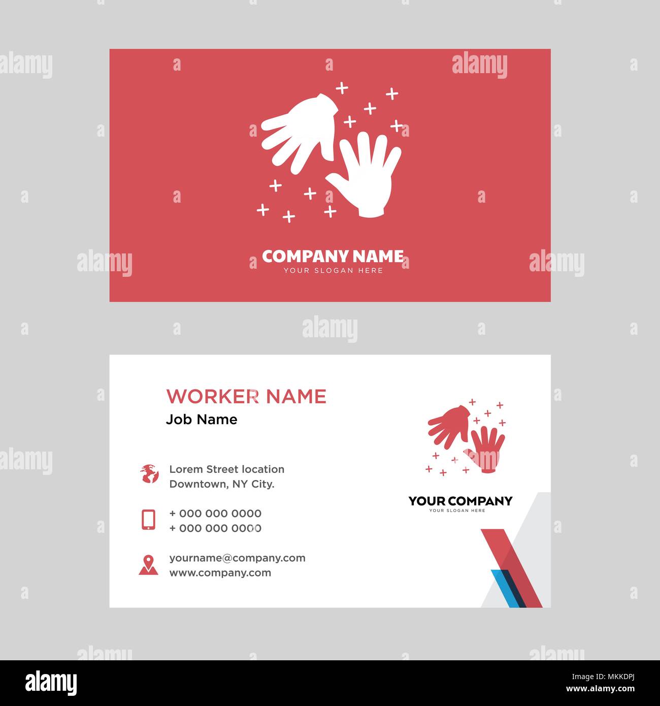 Gloves business card design template, Visiting for your company, Modern ...