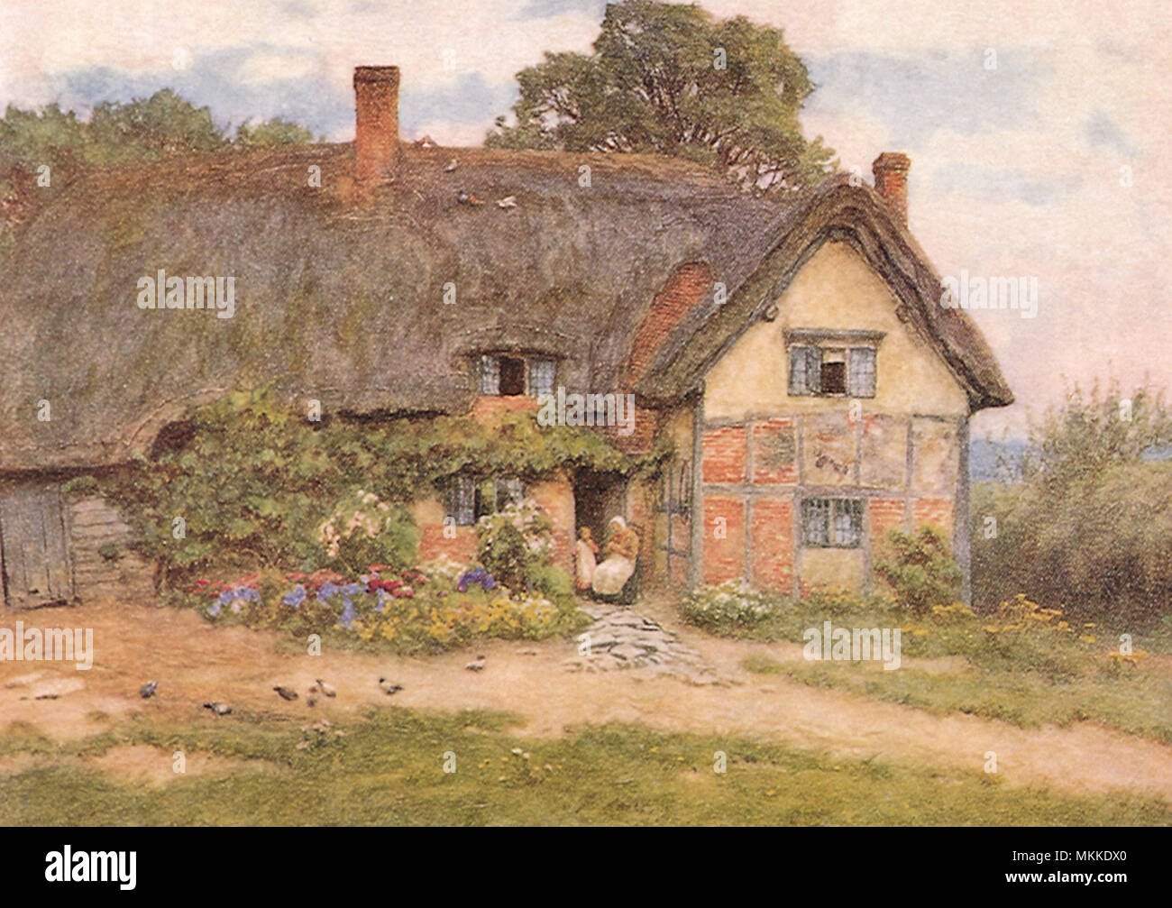 Brick and Plaster Cottage Stock Photo - Alamy