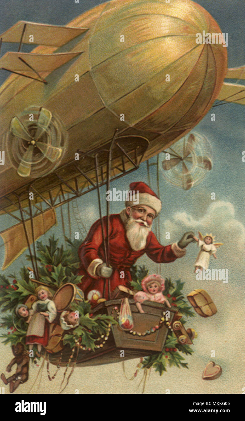 Santa in Blimp Stock Photo - Alamy