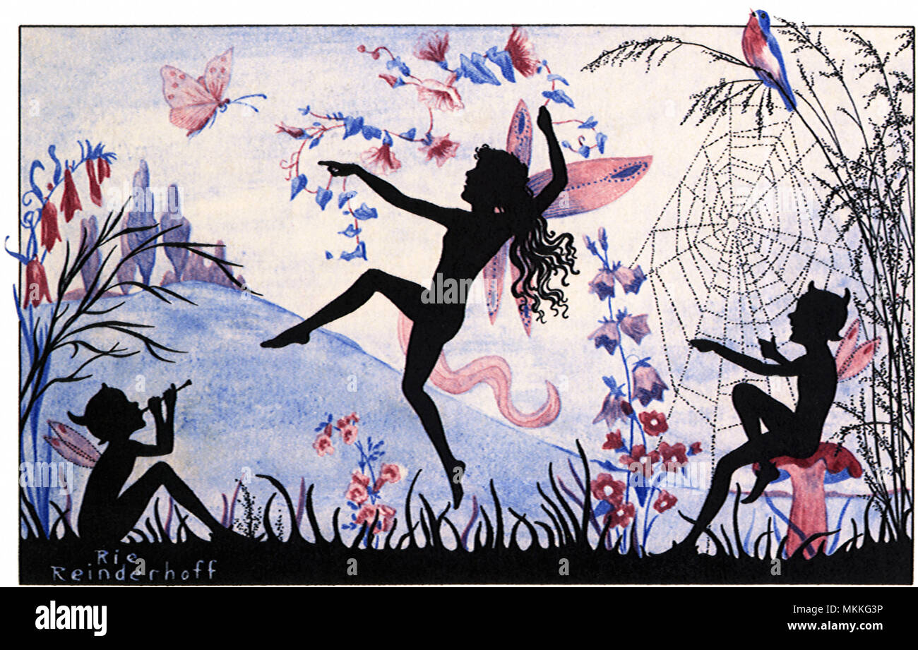 Three Fairies and Music Stock Photo - Alamy