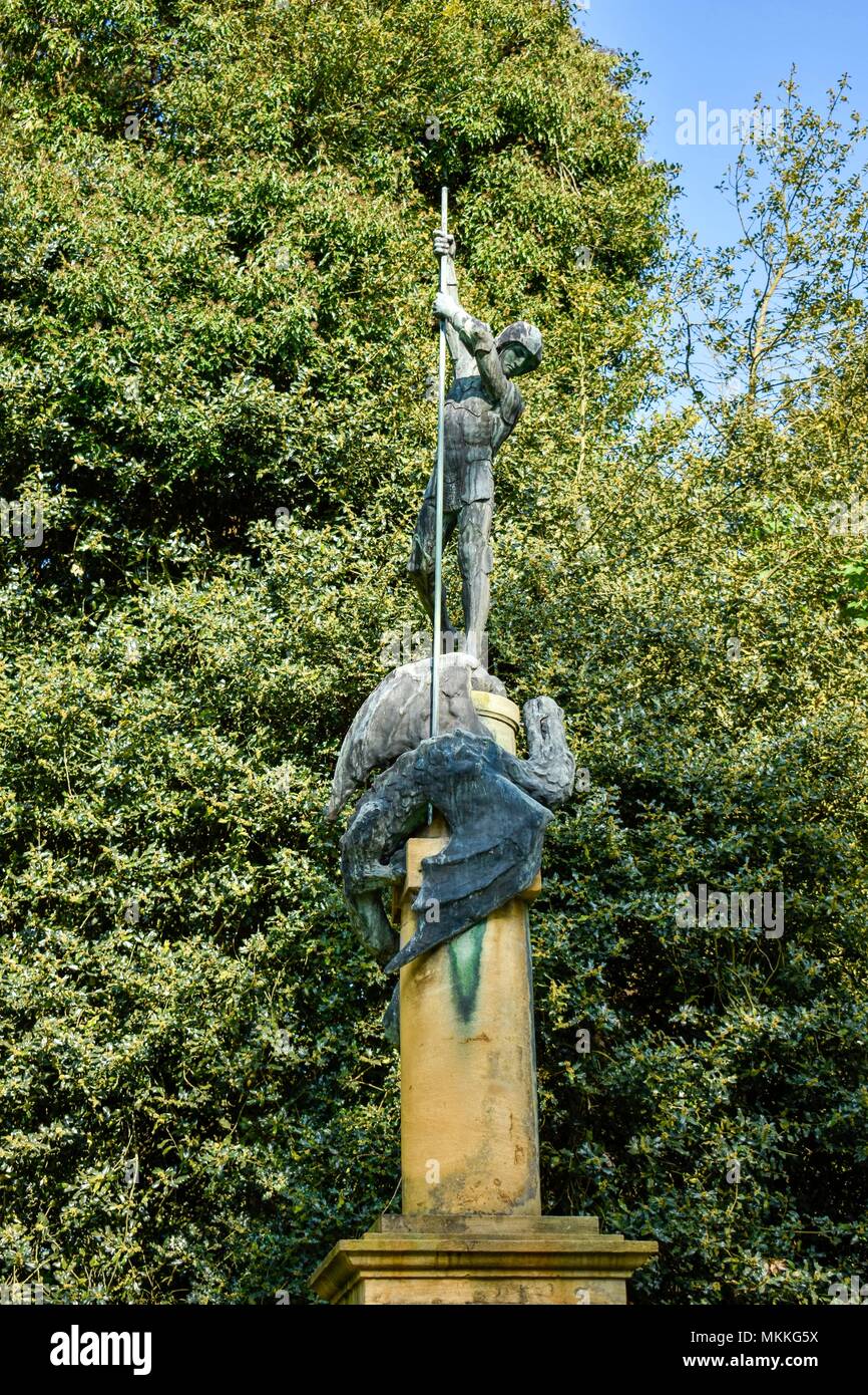 George and the dragon statue, cotswolds UK Stock Photo - Alamy