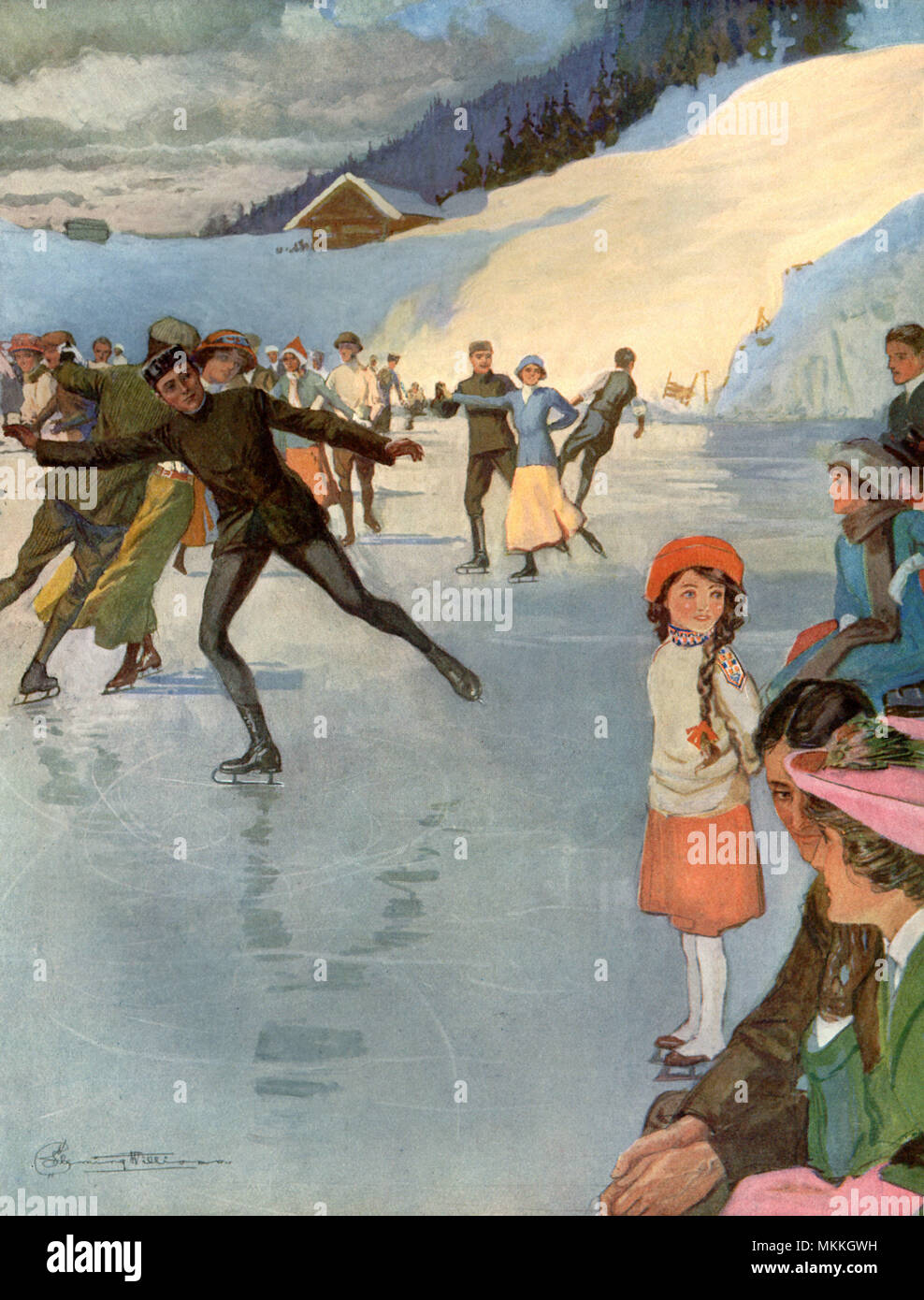Vintage winter sports ice skating hi-res stock photography and images ...