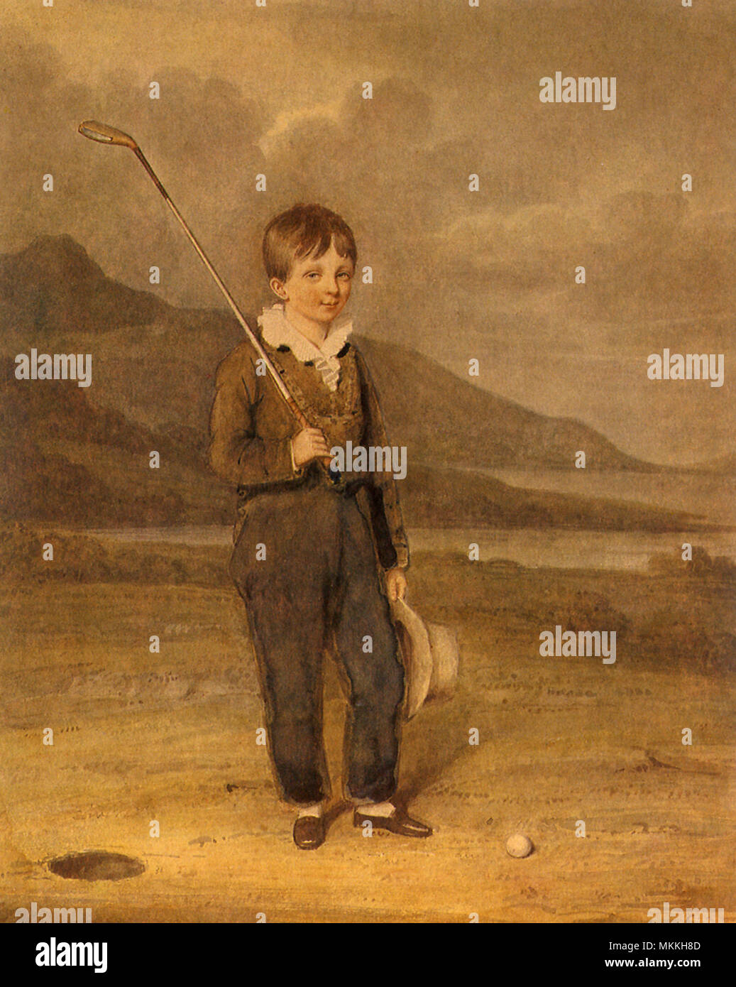 Young Boy in Landscape Stock Photo - Alamy
