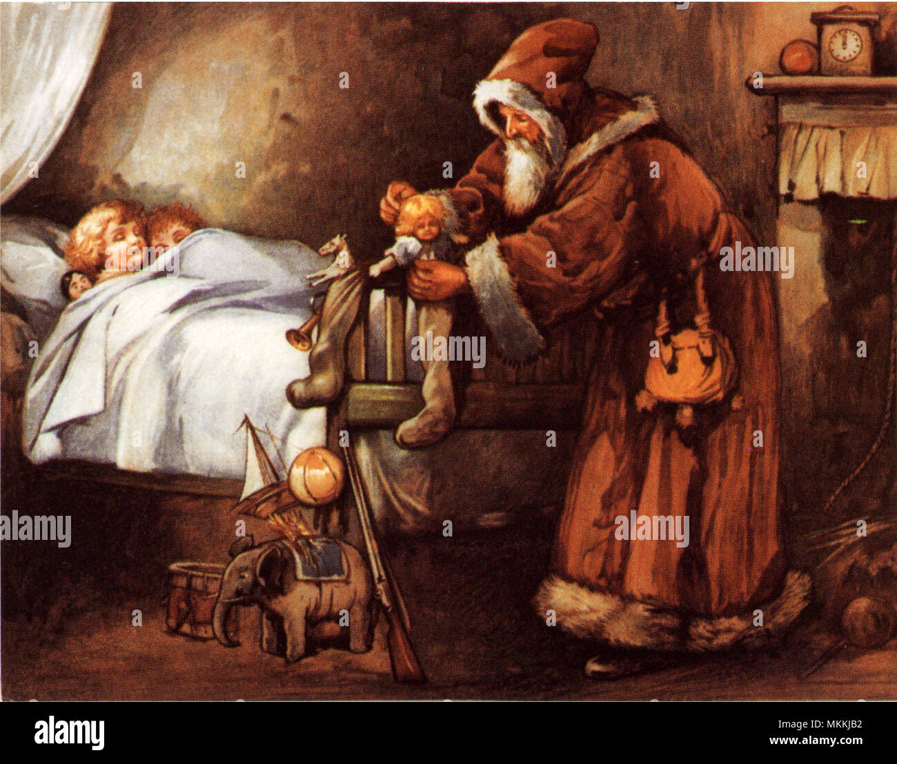 Two children with santa claus hi-res stock photography and images - Alamy