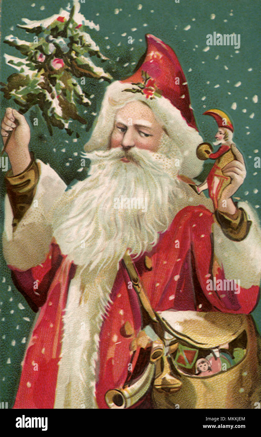 Santa, Toy and Tree Stock Photo - Alamy