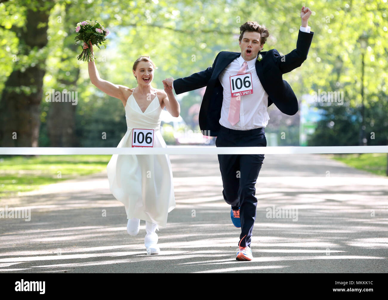 EDITORIAL USE ONLY Bride-to-be Jade Woolett and her groom Daniel Carey ...