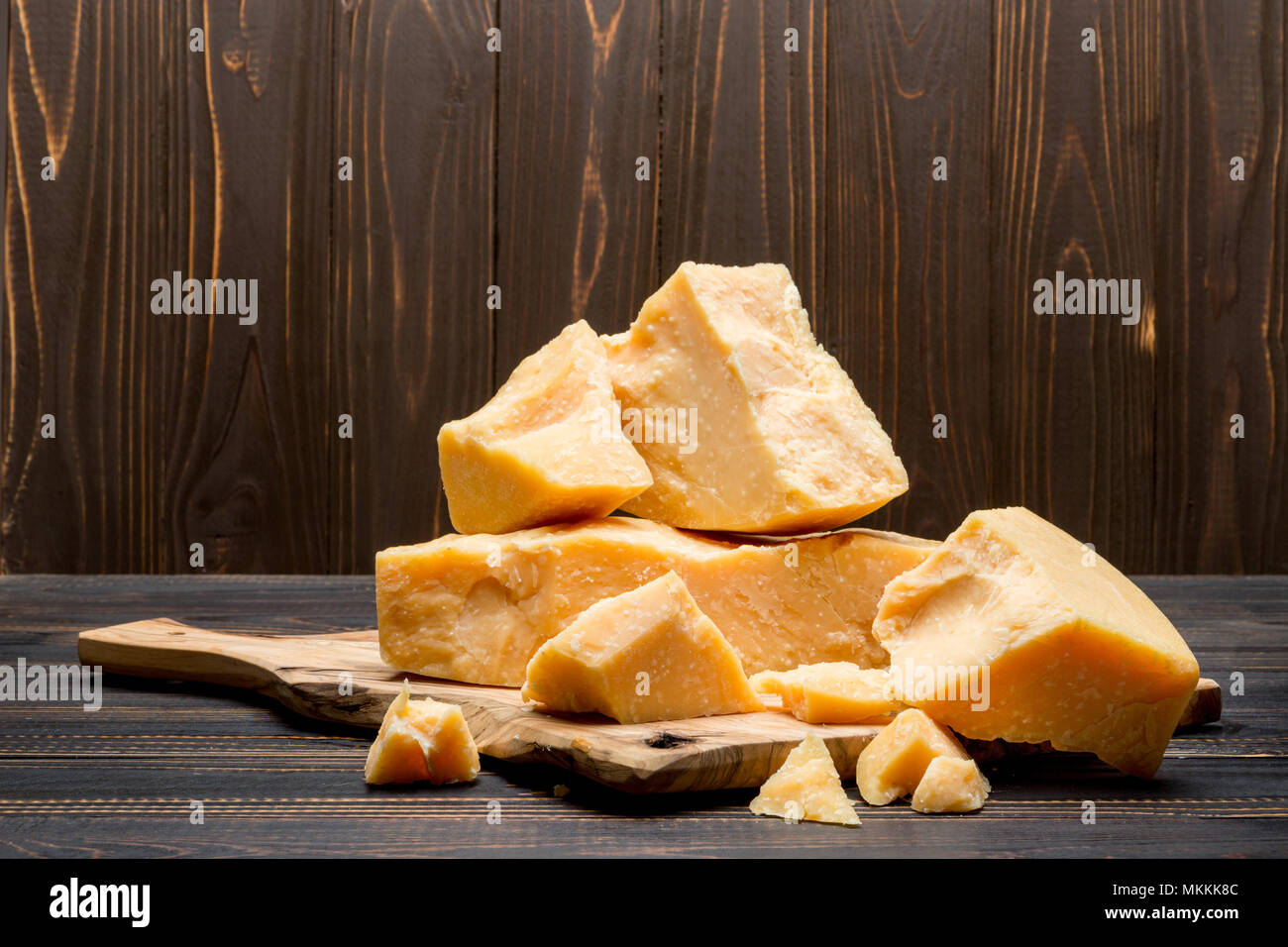 pieces of parmesan or parmigiano cheese Stock Photo - Alamy