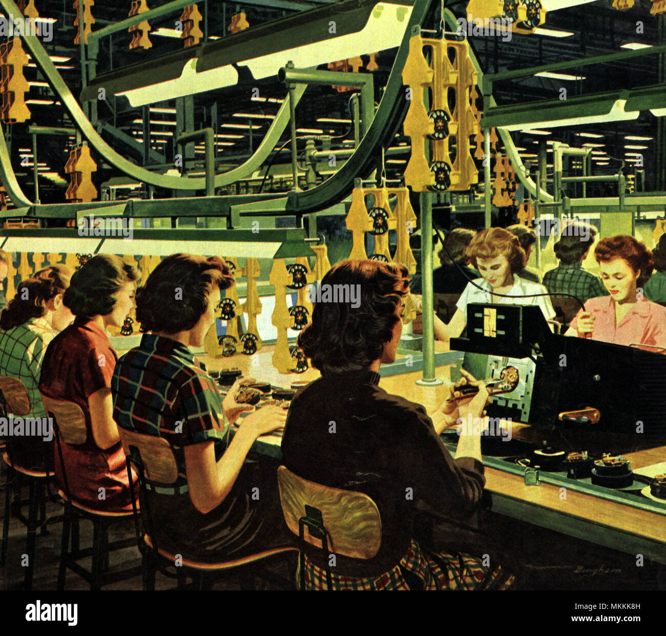 Telephone factory women hi-res stock photography and images - Alamy