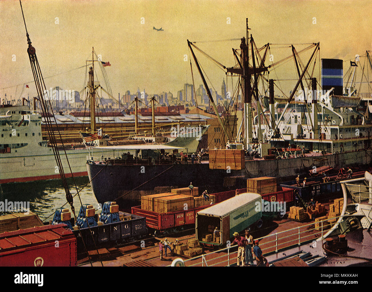 Vintage ship docks harbor hi-res stock photography and images - Alamy
