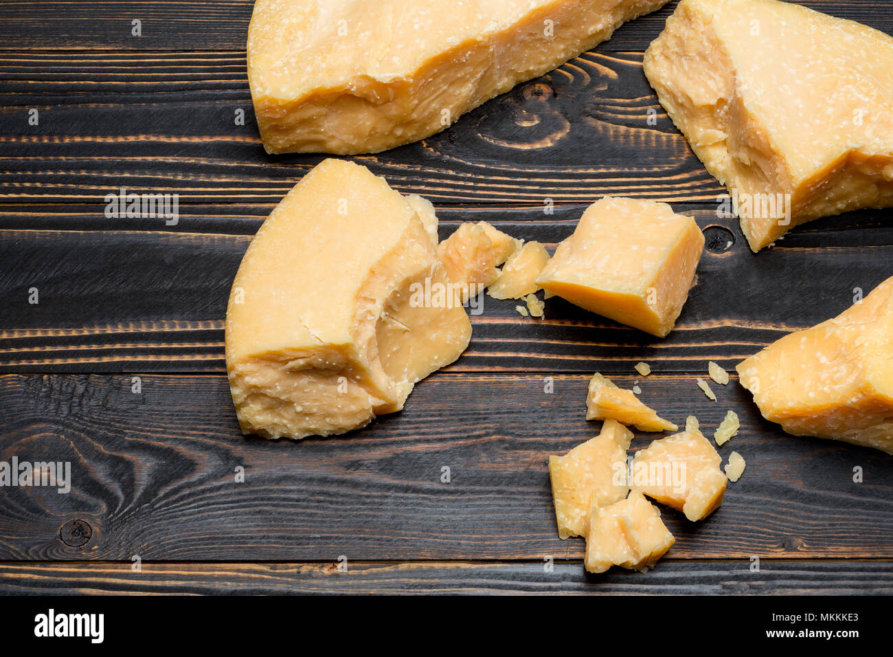 pieces of parmesan or parmigiano cheese Stock Photo - Alamy