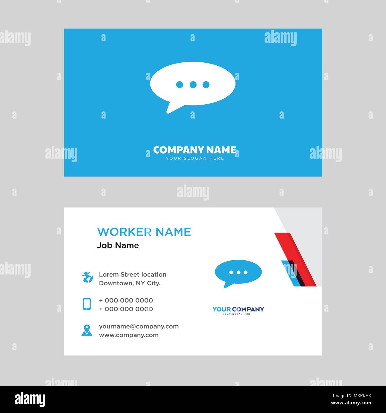Chat business card design template, Visiting for your company, Modern ...