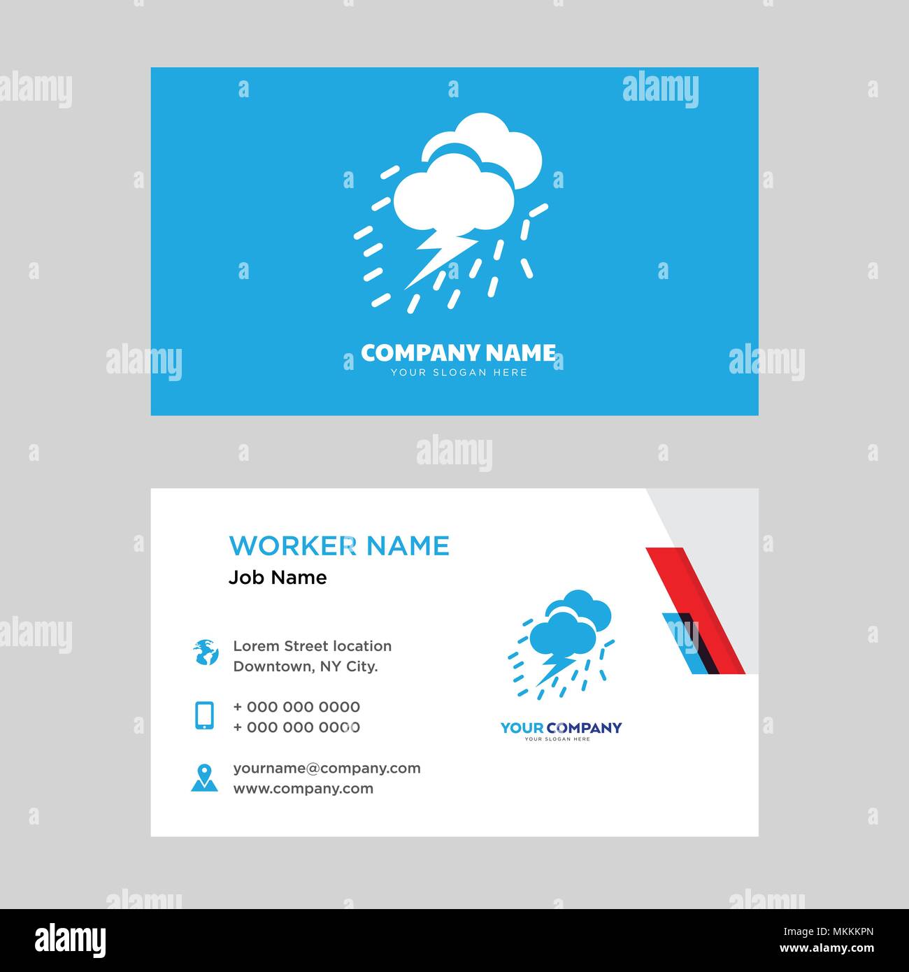 Storm Cloud business card design template, Visiting for your company ...