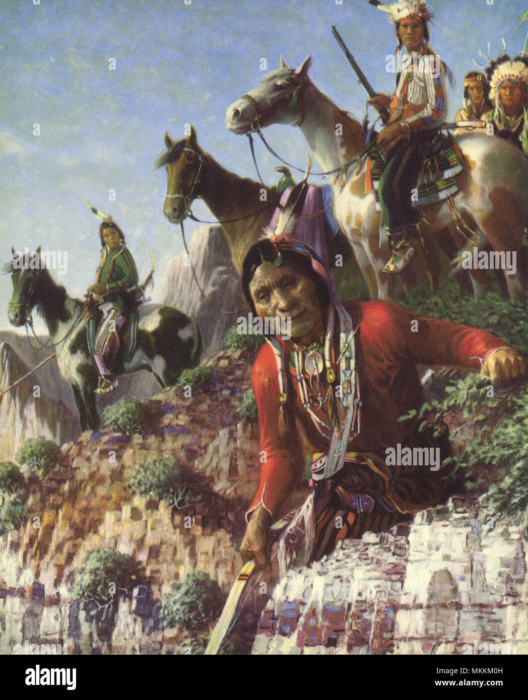 Native American Braves Stock Photo - Alamy