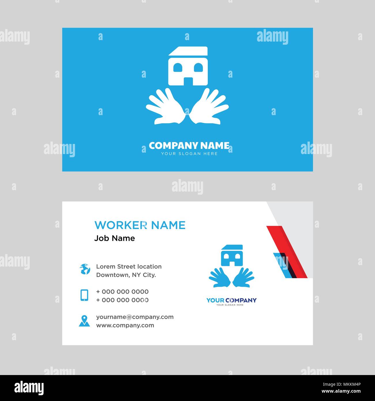 House business card design template, Visiting for your company, Modern ...