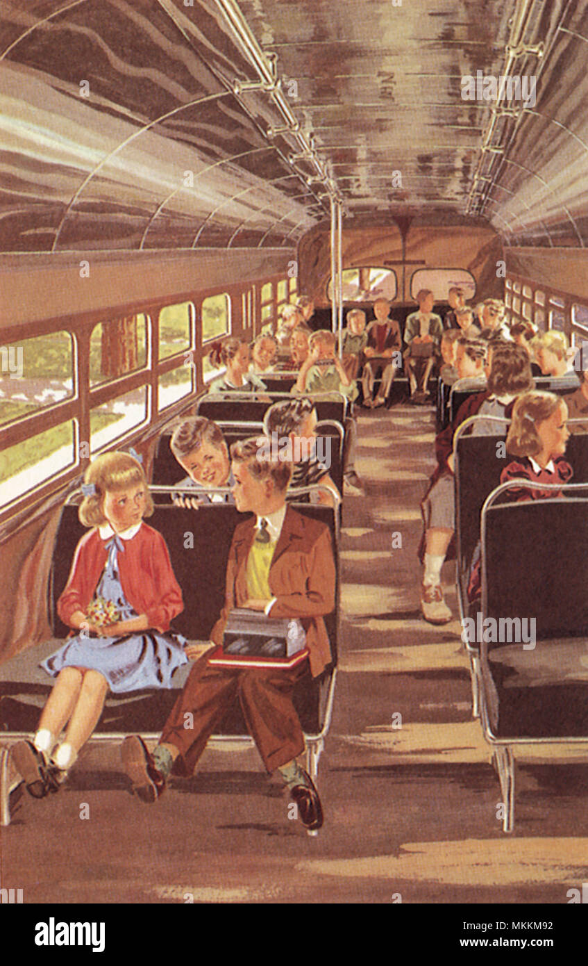 Children on Bus Stock Photo - Alamy