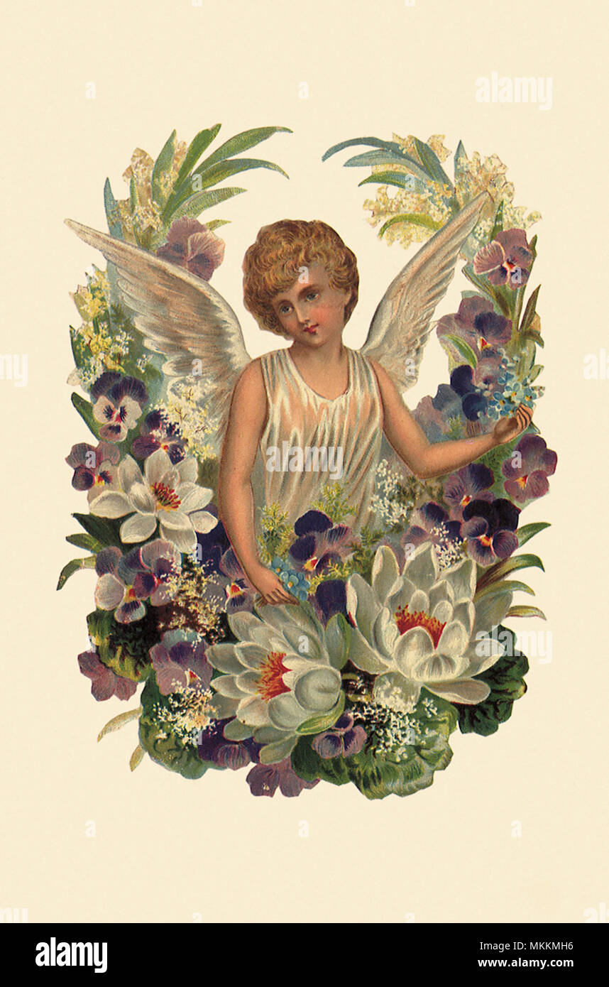 Angels Among Flowers Stock Photo - Alamy