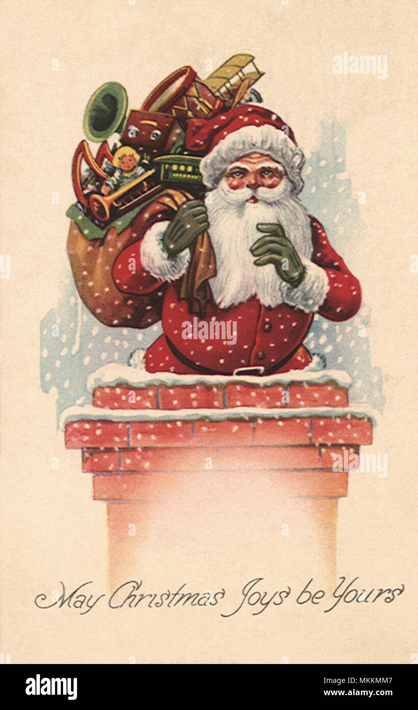 Santa in Chimney Stock Photo - Alamy