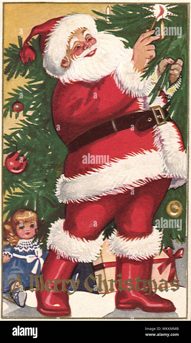 Santa Lights Tree Taper Stock Photo - Alamy