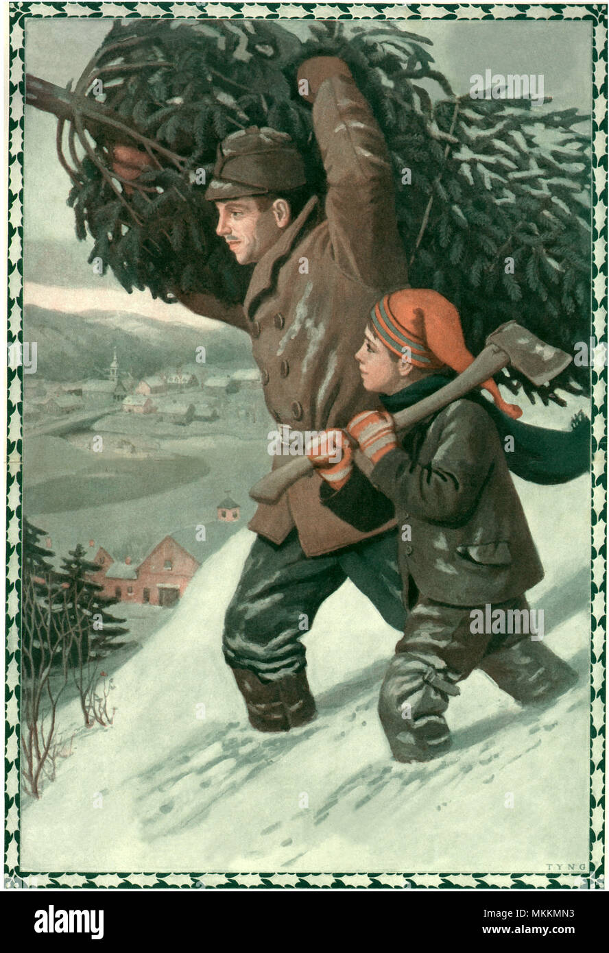 Man Carrying Tree, Son Stock Photo - Alamy