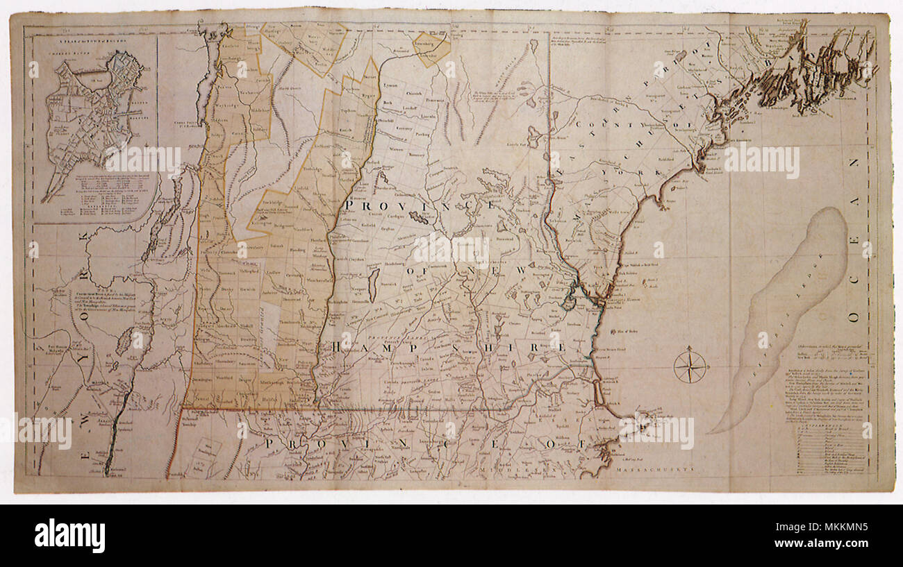 Map of New England 1774 Stock Photo - Alamy