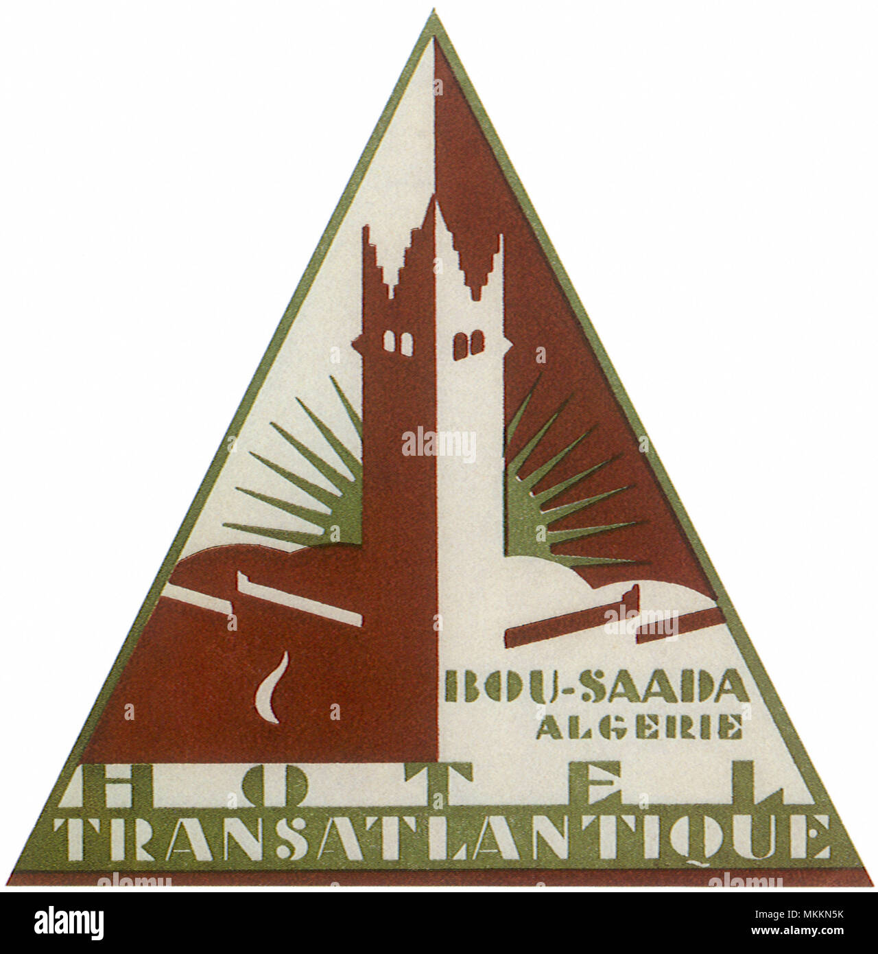 Triangular Luggage Label from Algeria Stock Photo - Alamy