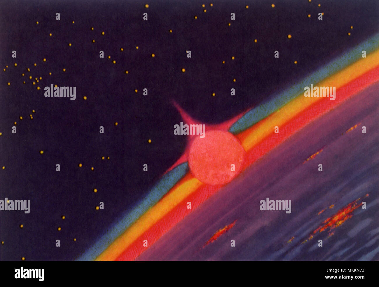 Sci Fi - View of an Alien Planet's Sunset Stock Photo - Alamy