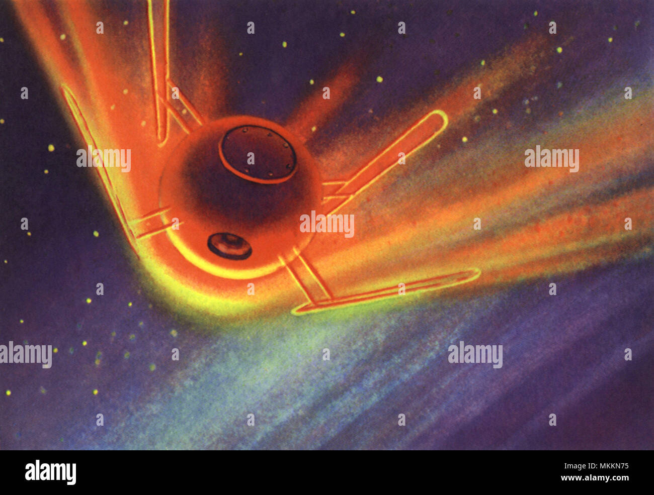 Sci Fi - Round Satellite in Space Stock Photo - Alamy