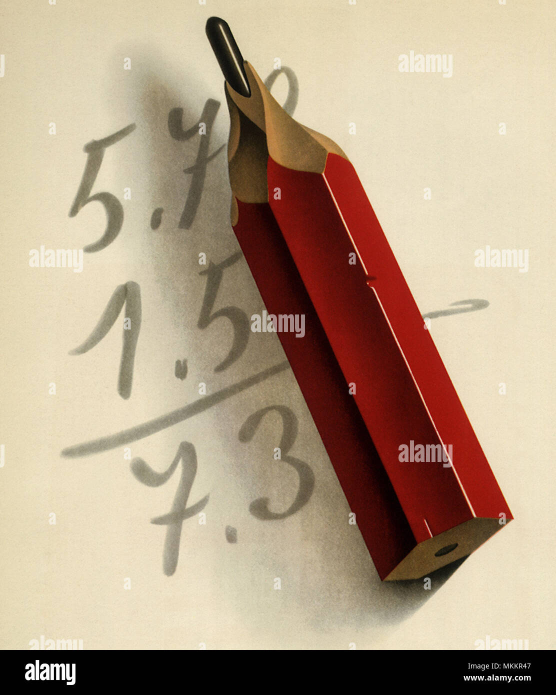 Pencil Nub and Equation Stock Photo - Alamy