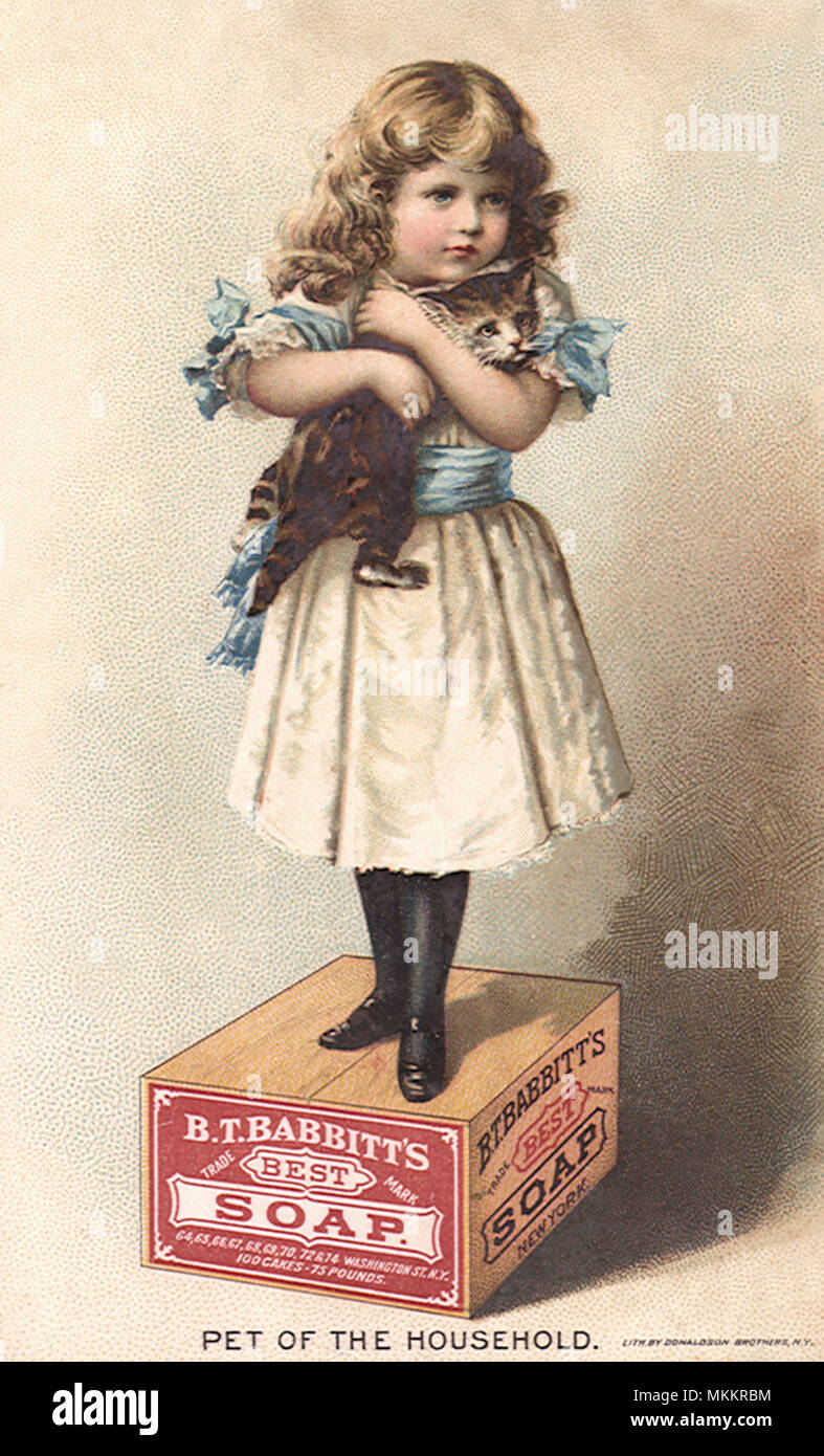 Girl and Cat on Soapbox Stock Photo - Alamy