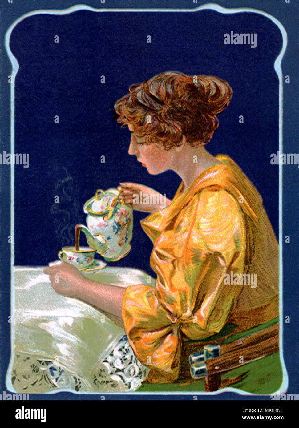 Seated woman pouring hi-res stock photography and images - Alamy