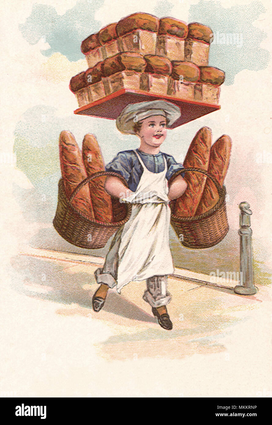 Boy Delivers Bread Stock Photo - Alamy