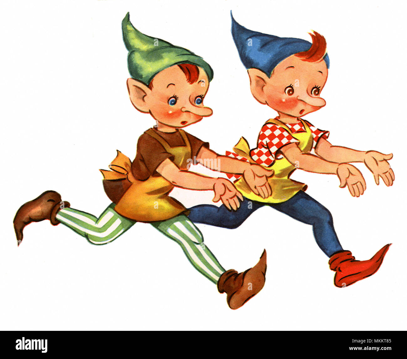 Two Elves Running Stock Photo - Alamy
